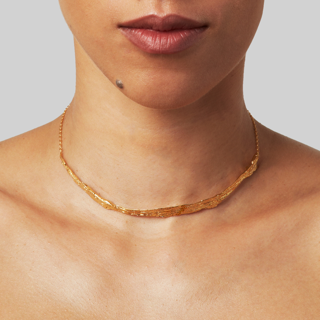 THIN HAIR CHOKER IN 14ct YELLOW GOLD VERMEIL – RP / Encore
